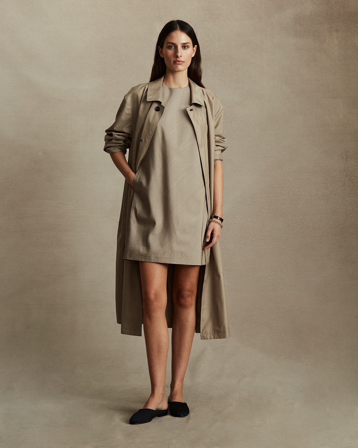 Chelsea Dress - Taupe Moire | P Johnson