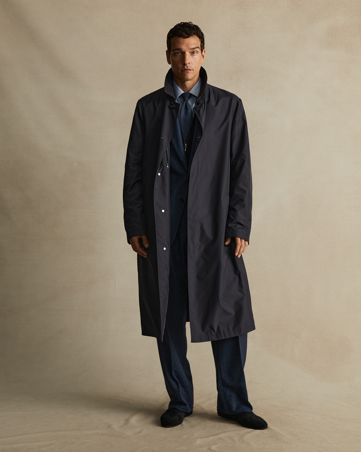 Navy Rain Mac | P Johnson